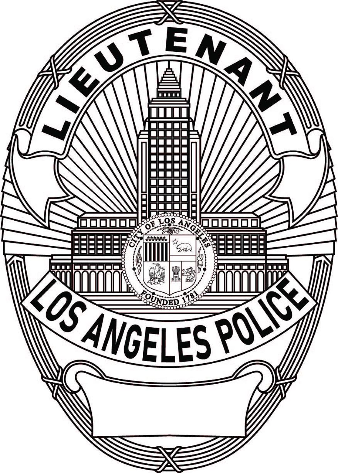 LAPD Lieutenant Badge Vector File (svg, Eps, Dxf, Jpeg, Png) - Etsy UK