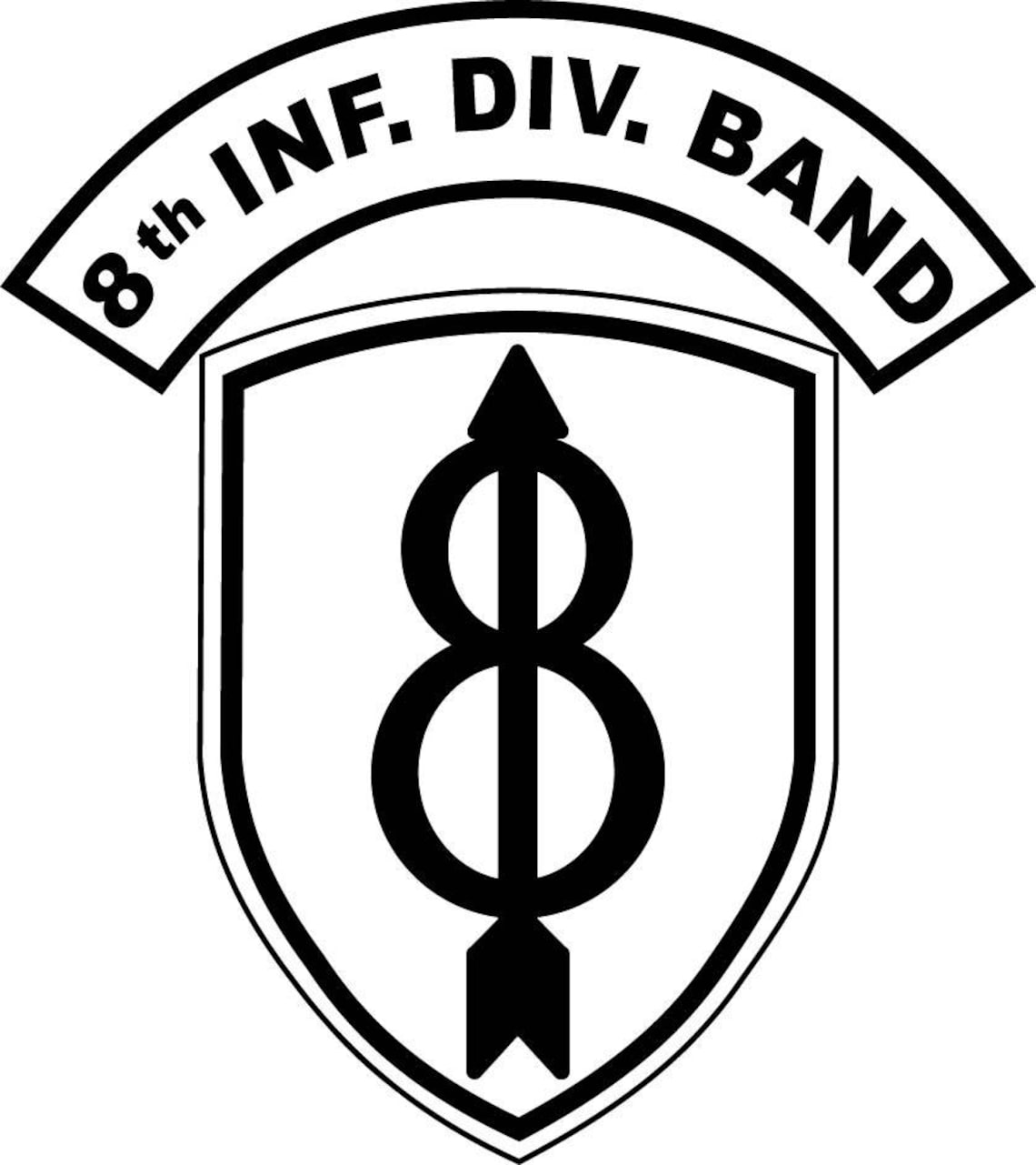 Army 8th Infantry Division Band SSI Patch Vector, US Military Patch ...