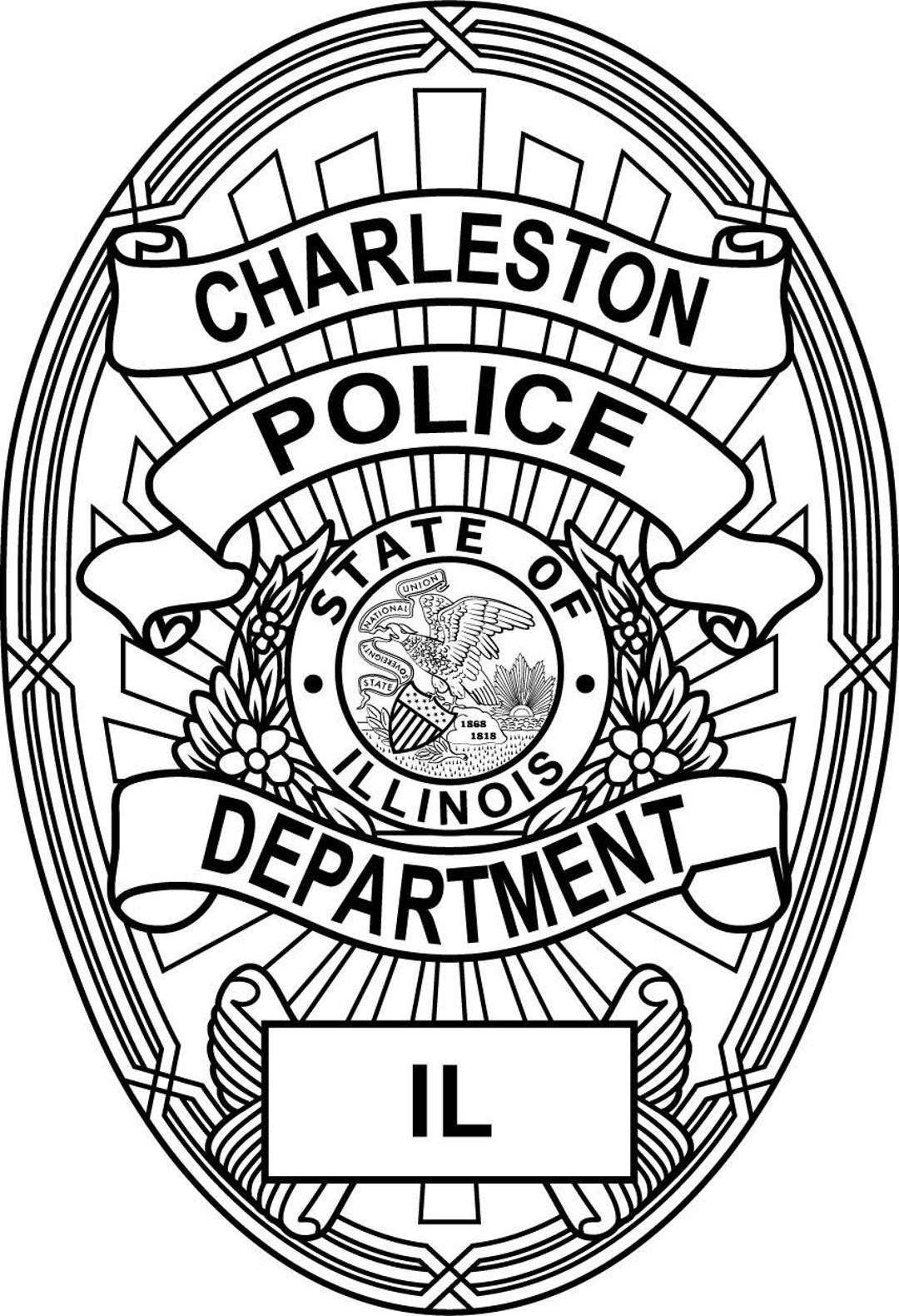 Charleston IL Police Badge Vector File, Charleston PD Badges Laser Cut ...