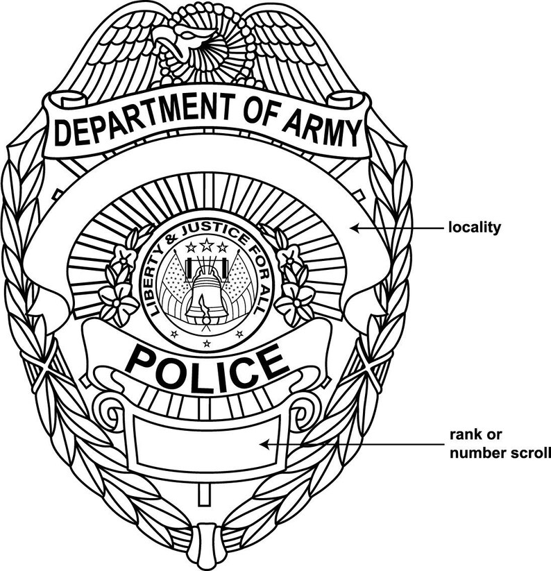Army Police Badge Vector: Laser Cut/engraving File - Etsy