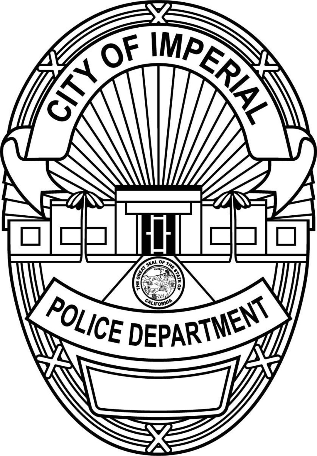 Imperial CA PD Badge Vector File, Laser Cut File (svg, Eps, Dxf, Jpeg ...