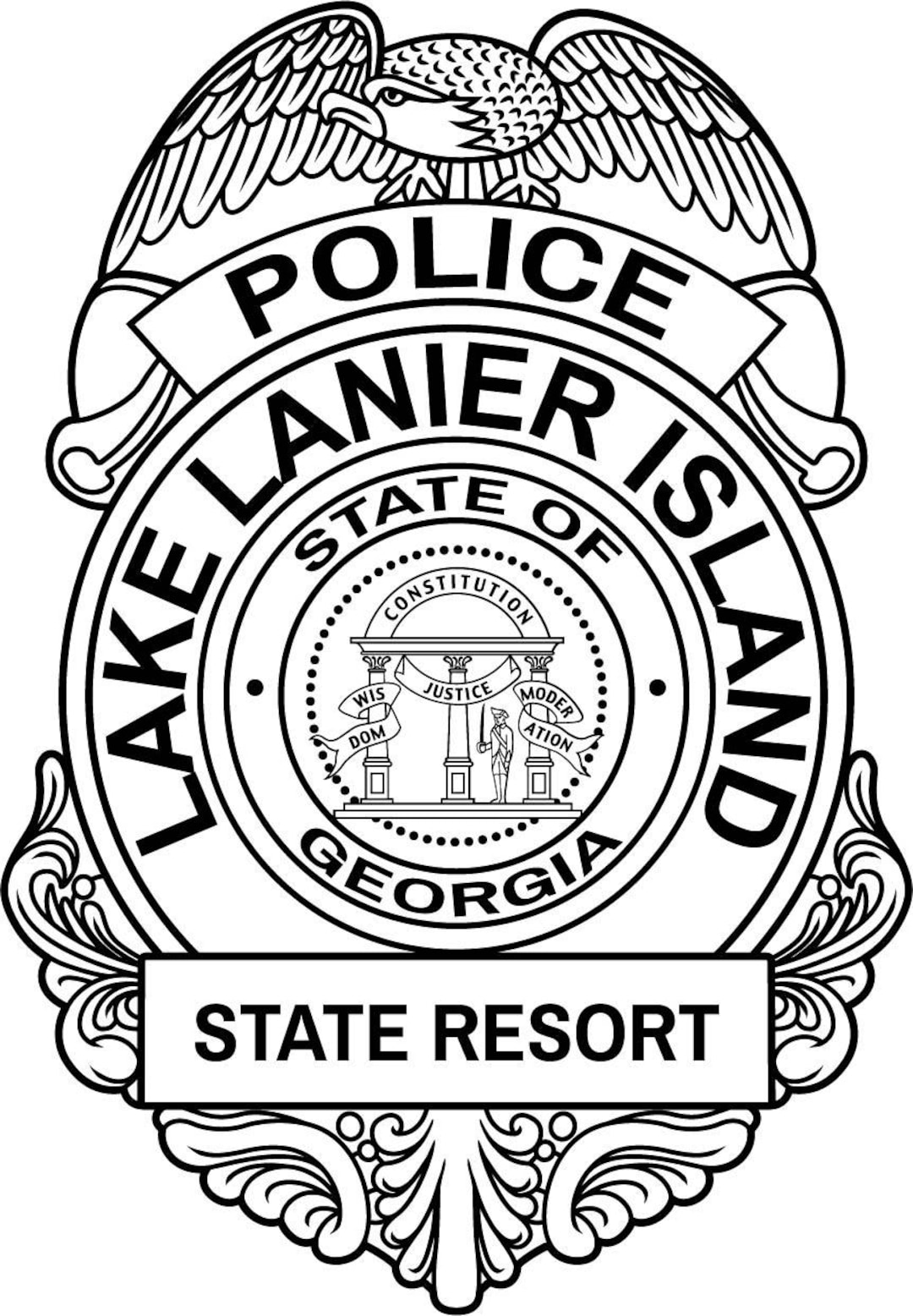 Lake Lanier Police Badge Vector File: Laser Cut, Engrave, Vinyl - Etsy