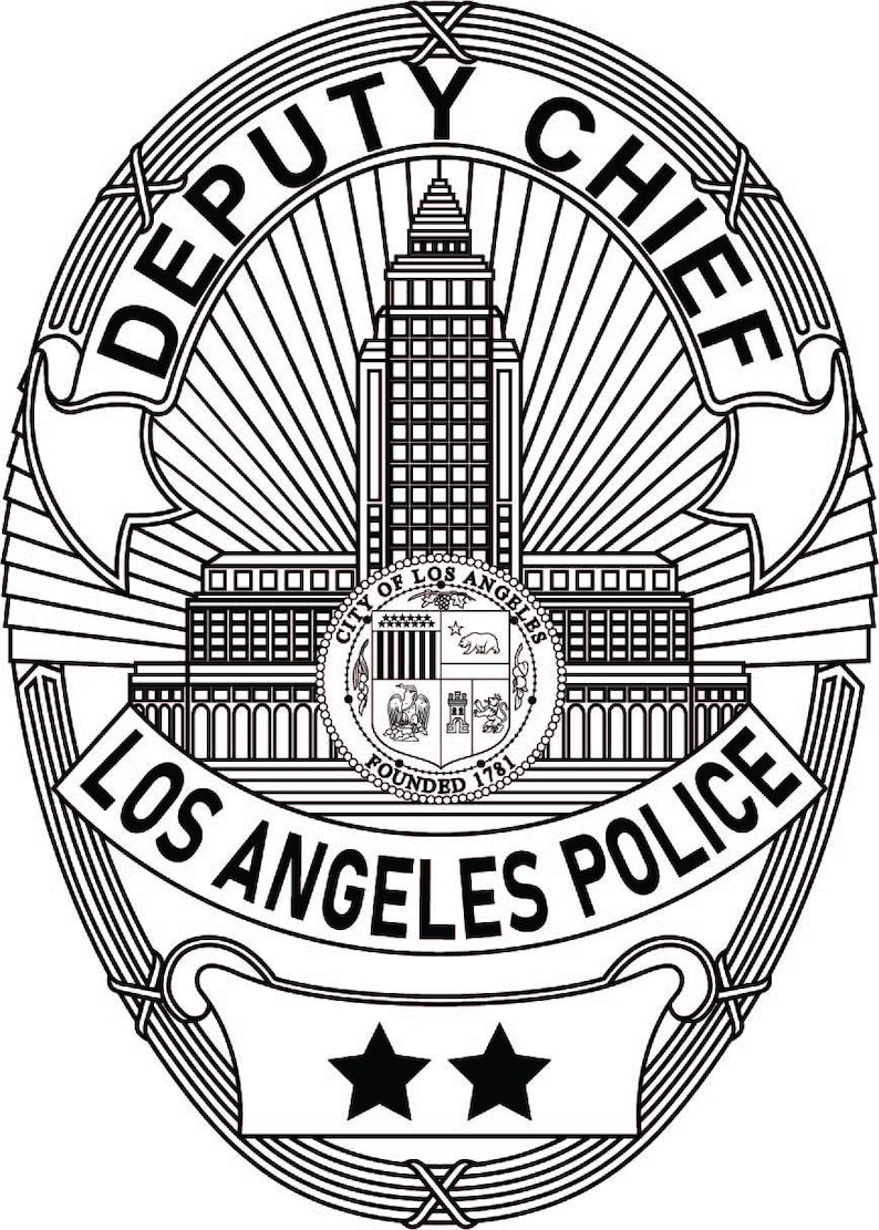 LAPD Deputy Chief Badge Laser Cut File: Vector Line Art - Etsy