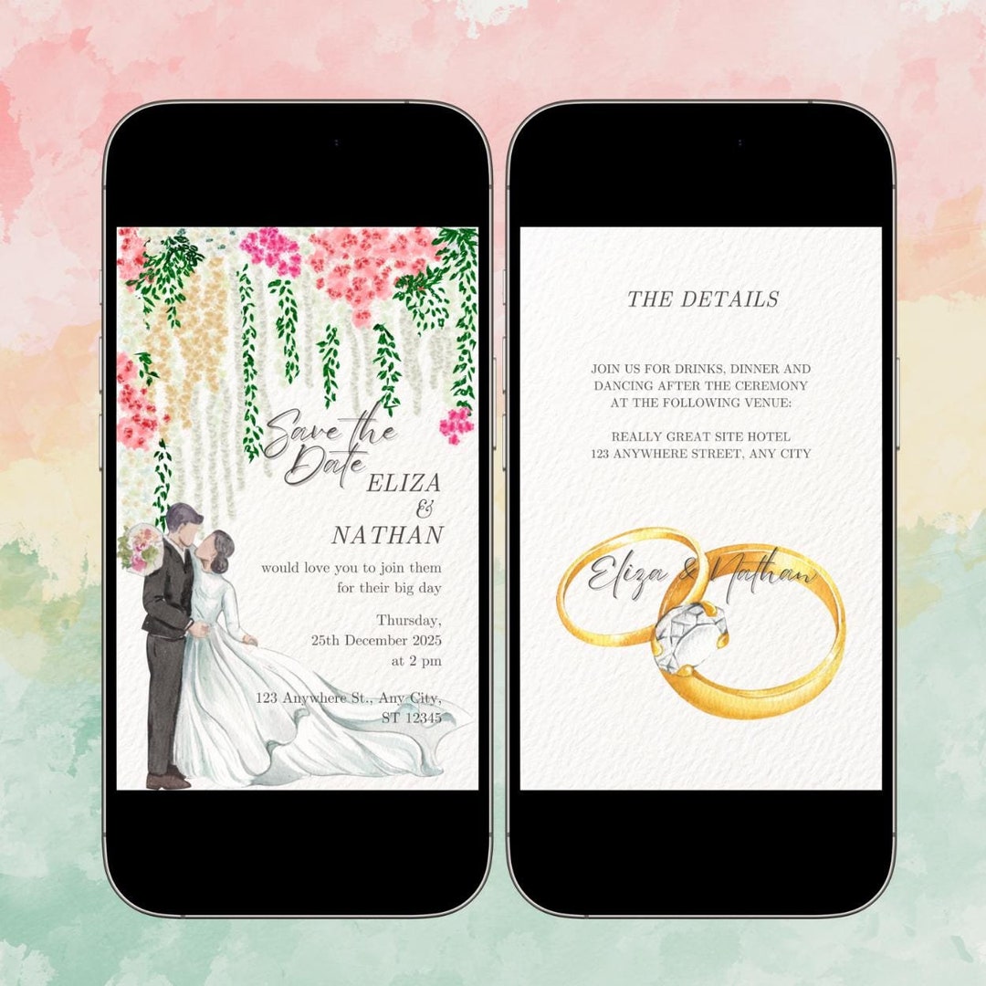 Aesthetic Wedding Invitation/card Template - Editable Design ...