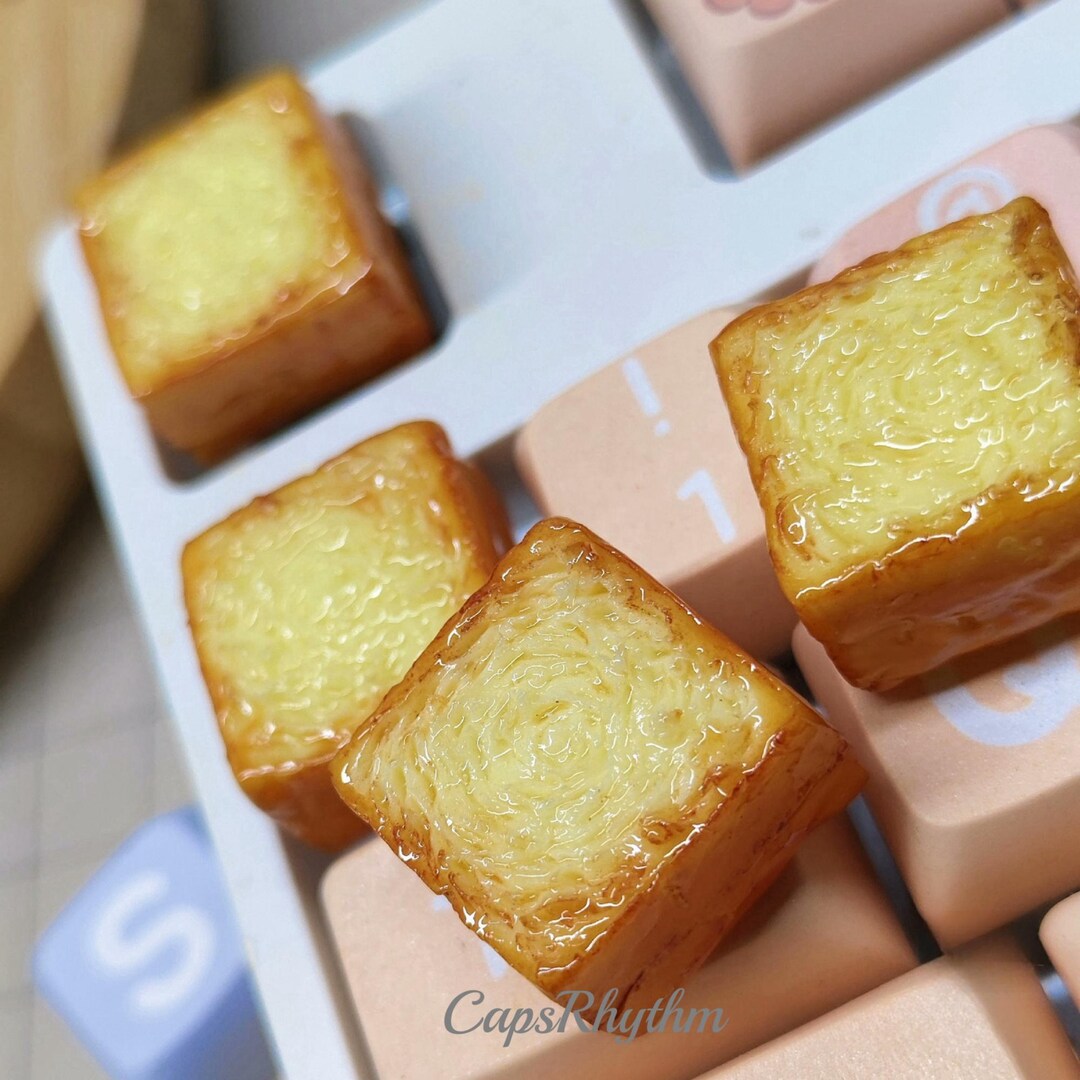 Thick Toast Keycap | Handmade Clay Art | for Mechanical Keyboards ...