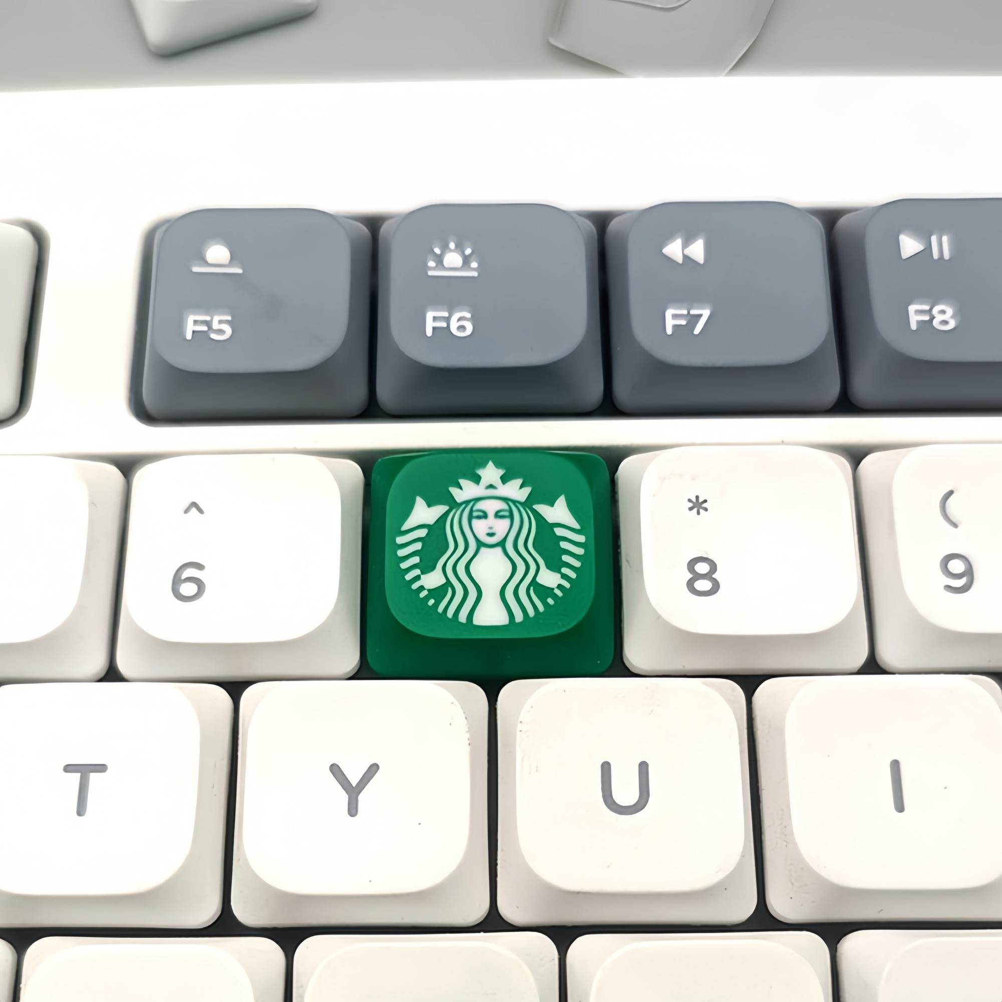 Starbucks-inspired Low Profile Keycap for MX Switches, Custom Mermaid ...