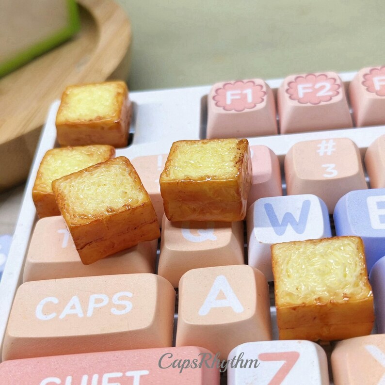 Thick Toast Keycap | Handmade Clay Art | for Mechanical Keyboards ...