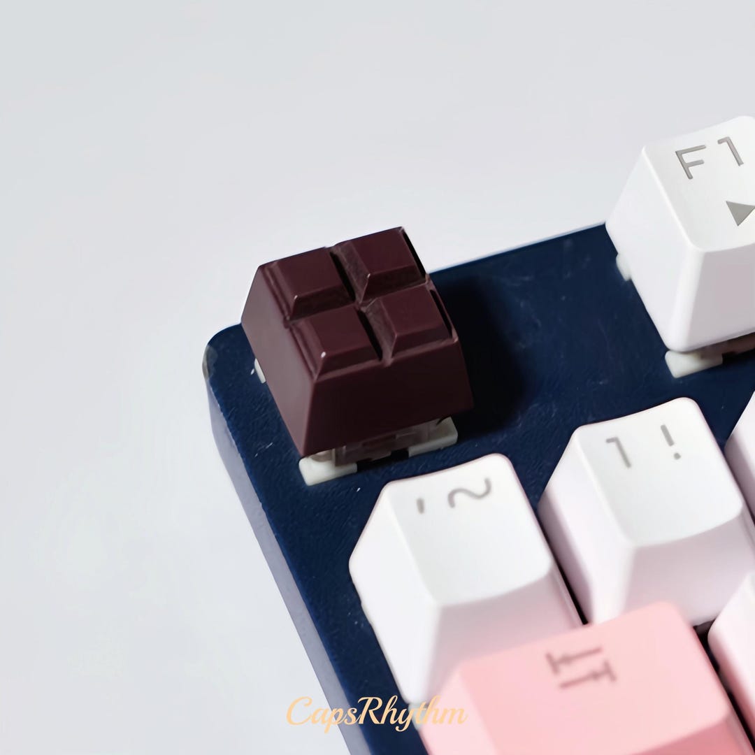 Block Chocolate Keycap | Handmade Clay Art | for Mechanical Keyboards ...