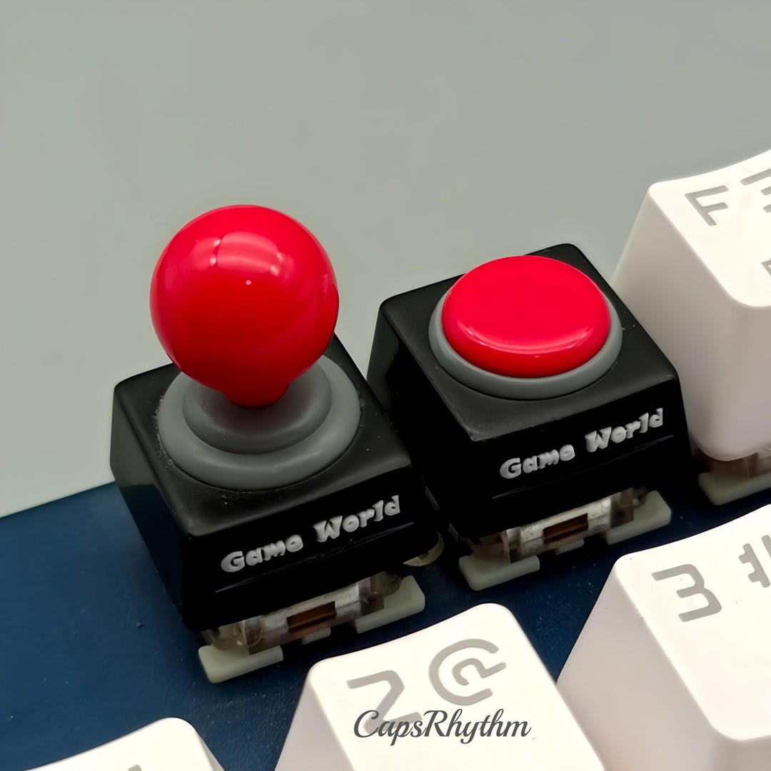 Arcade Joystick and Button Keycap | Handmade Artisan Keycap | Retro ...