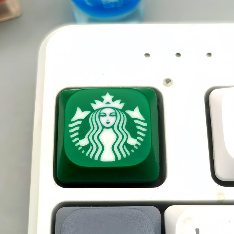 Starbucks-inspired Low Profile Keycap for MX Switches, Custom Mermaid ...
