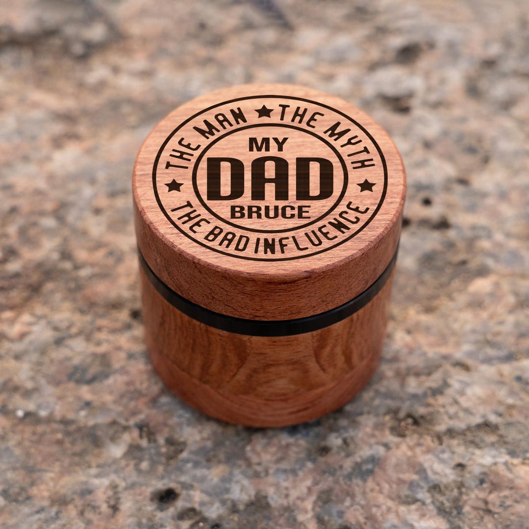 Custom Engraved Pattern Walnut Grinder, Personalized Name Herb Grinder ...