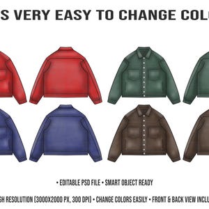 Jacket Mockup PSD | Streetwear Front & Back Jacket Template | Editable ...
