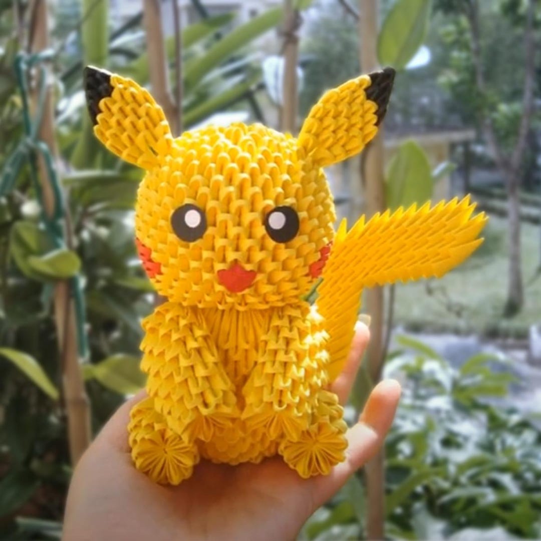 Pikachu Design With Origami Art, Digital Pikachu, Instant Download. - Etsy