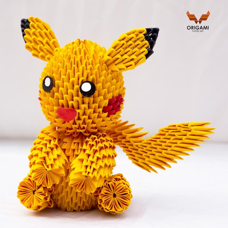 Pikachu (pokemon) Origami Paper Folding Pattern. - Etsy