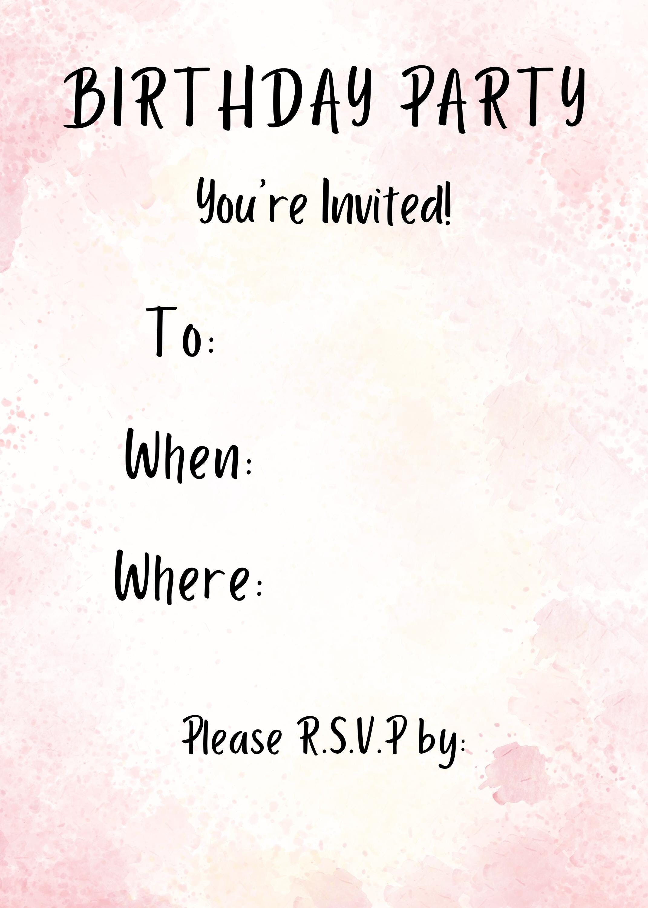 Pink Birthday Invitation - Etsy