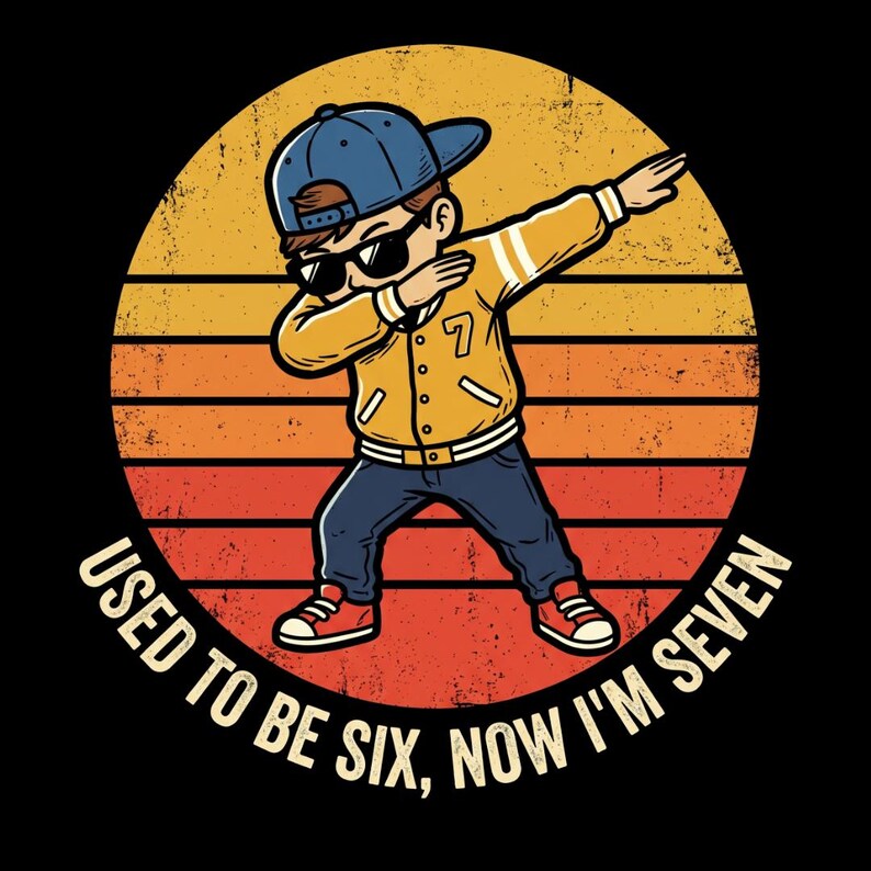 7th Birthday SVG Boy, Used to Be 6 Now I'm 7 PNG, Dabbing Boy Birthday ...