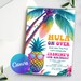 Editable ANY AGE Hula on Over Pineapple Birthday Invitation, Girl ...