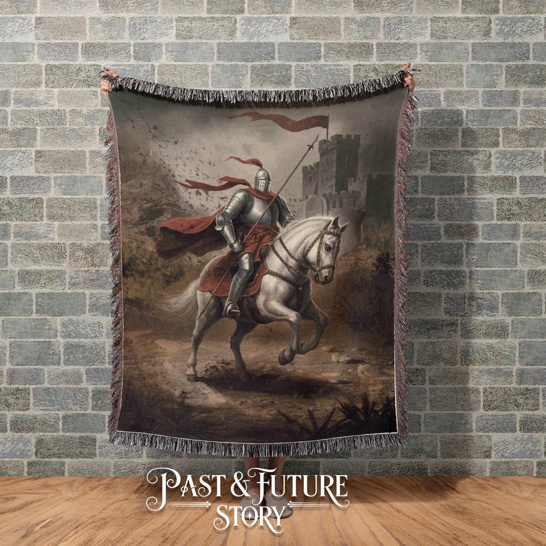 Medieval Knight Tapestry Blanket Gothic Warrior Decorative Throw ...