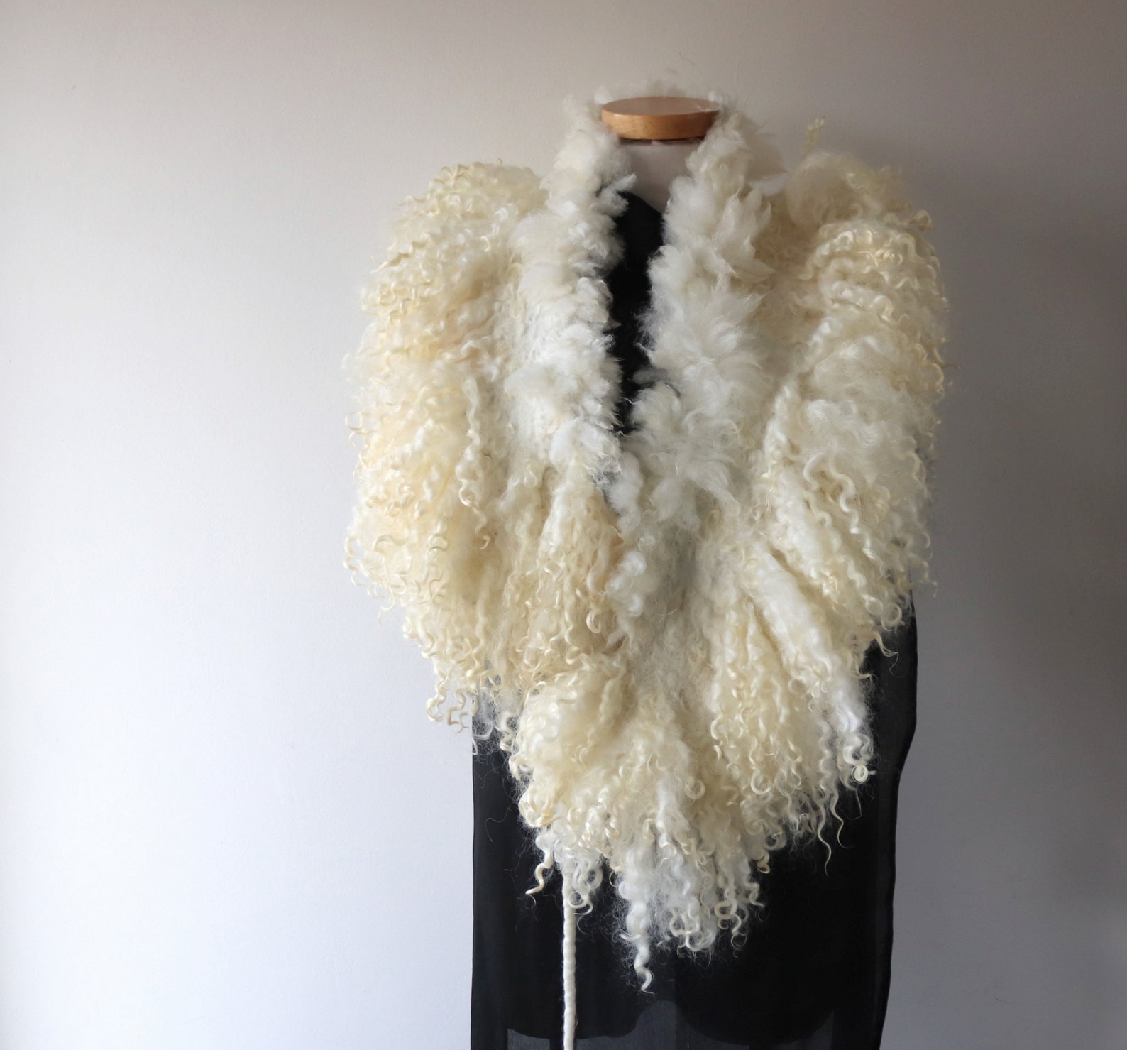 Fur Collar Curly Felted Collar White Felt Collar White Fur - Etsy