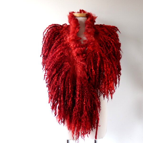 Red Felt Scarf - Etsy