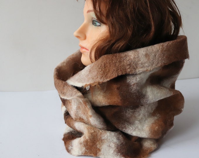 Wool Hooded Snood Reversible Scarf Alpaca Hooded Cowl Hooded Chunky ...
