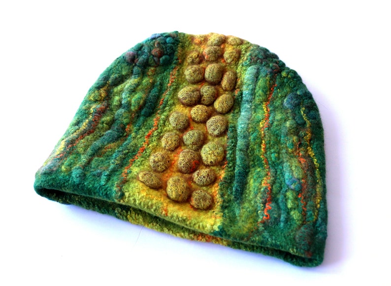 Felted Hat Green Wool Hat Felt Winter Warm Hat Wool Hat - Etsy