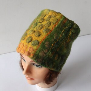 Felted Hat Green Wool Hat Felt Winter Warm Hat Wool Hat - Etsy
