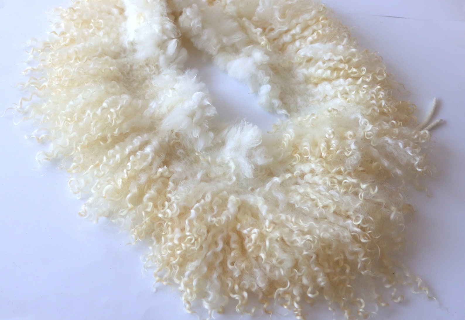 Fur Collar Curly Felted Collar White Felt Collar White Fur - Etsy