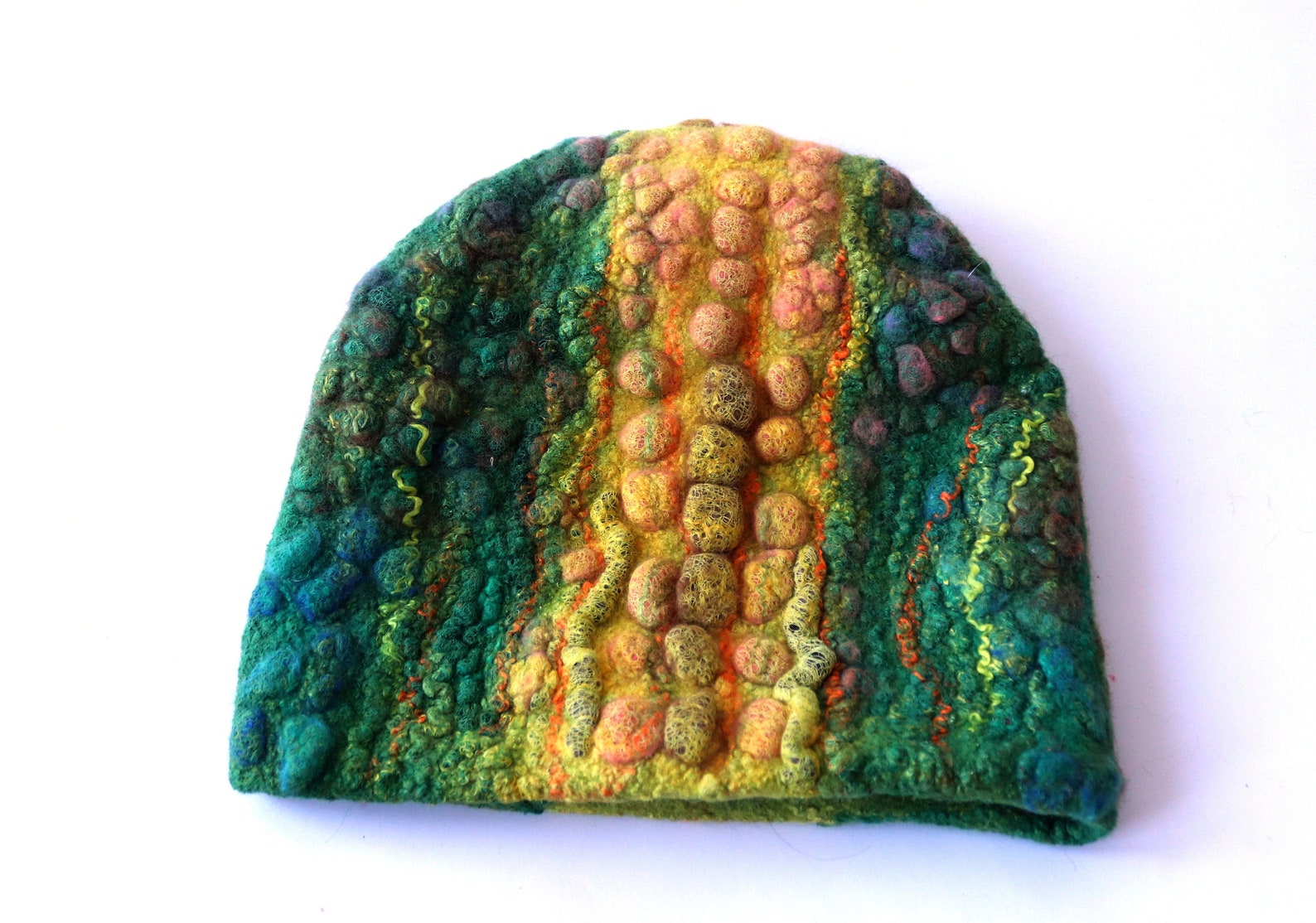 Felted Hat Green Wool Hat Felt Winter Warm Hat Wool Hat - Etsy
