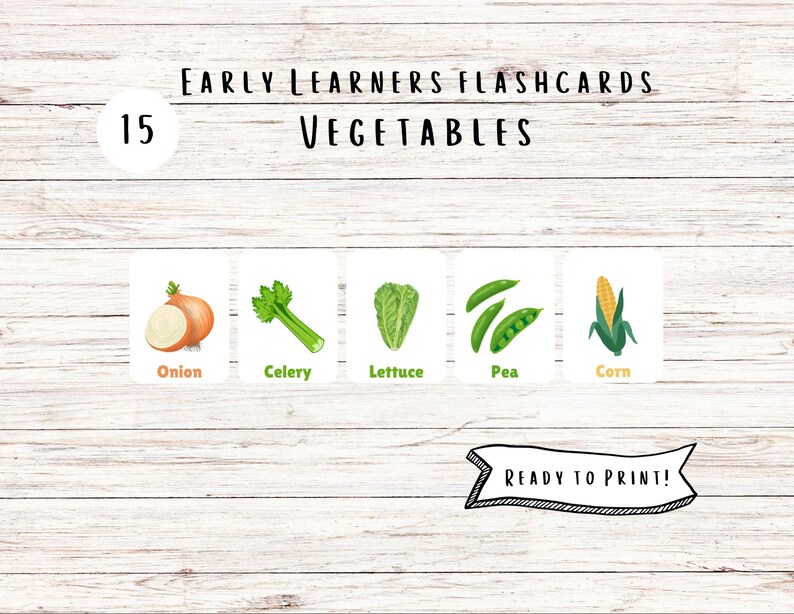 Early Learners Flashcards - Vegetables - Etsy