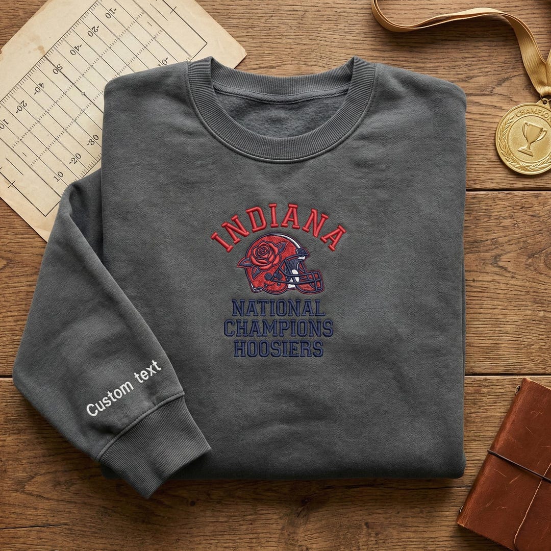 Embroidered Indiana Hoosiers Football Sweatshirt, Rose Helmet Design ...
