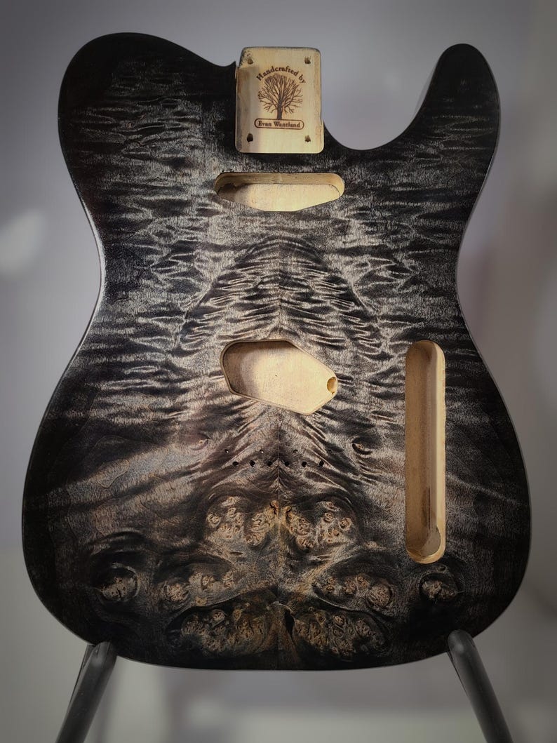 Blackburst Burl Telecaster Style Replacement Body With Angelstep ...
