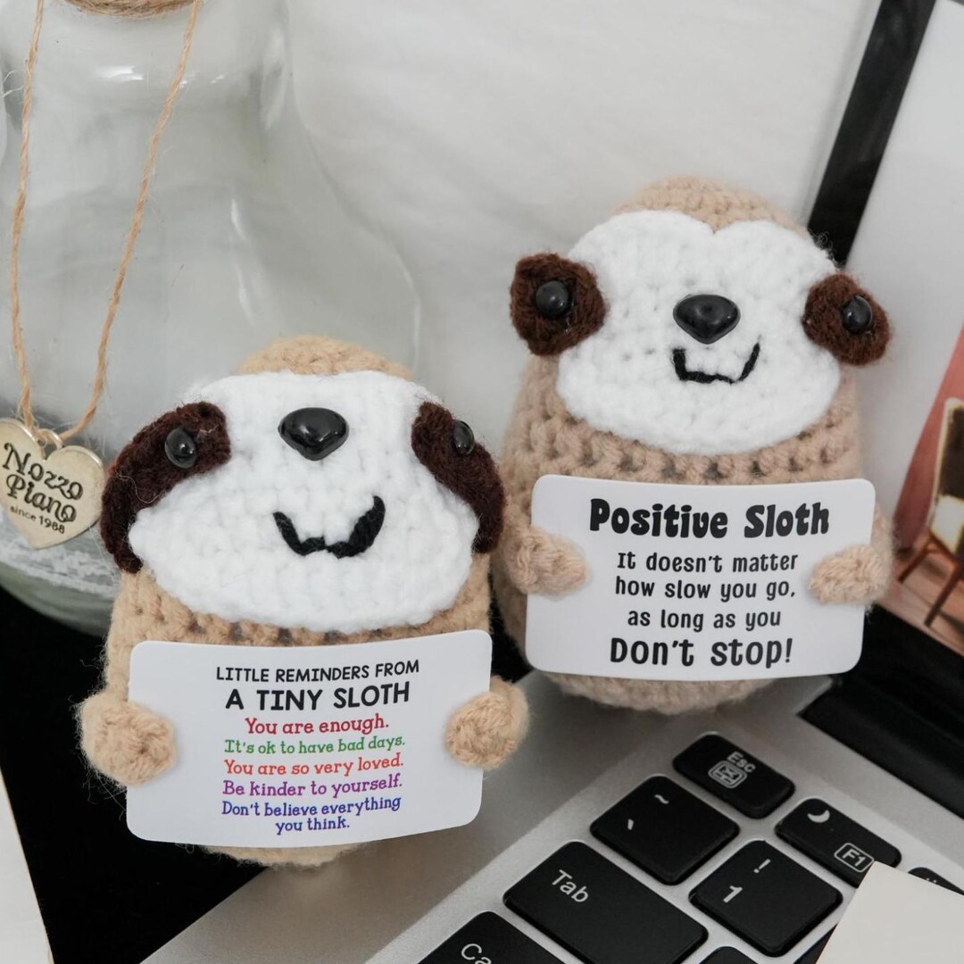 100% Handmade Crochet Sloth, Amigurumi Pattern, Emotional Support, Home ...