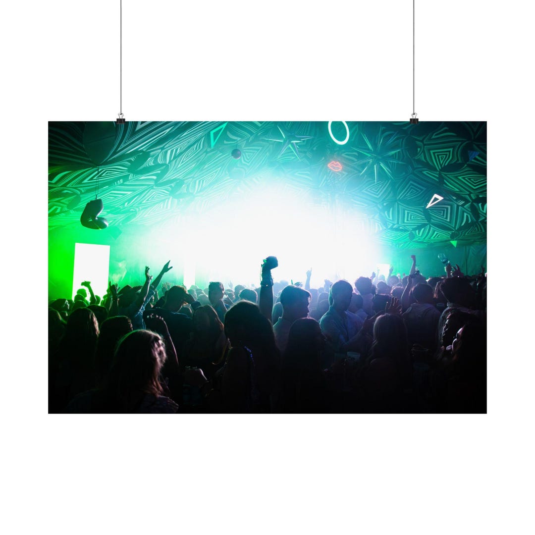 Concert Vibes Matte Horizontal Poster, Music Art Print, Nightlife Wall ...