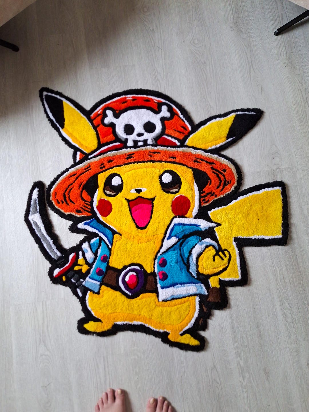 Handmade Tufted Anime Rug Pikachu & One Piece Special Design - Etsy