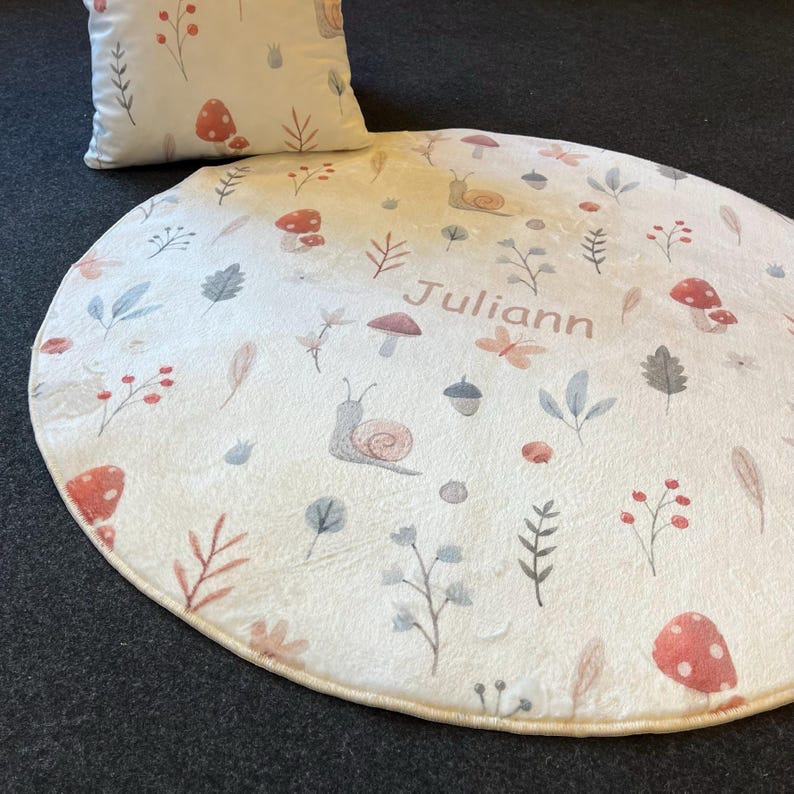 Forest Nursery Play Mat: Soft Kids Rug With Cushion Cover - Etsy