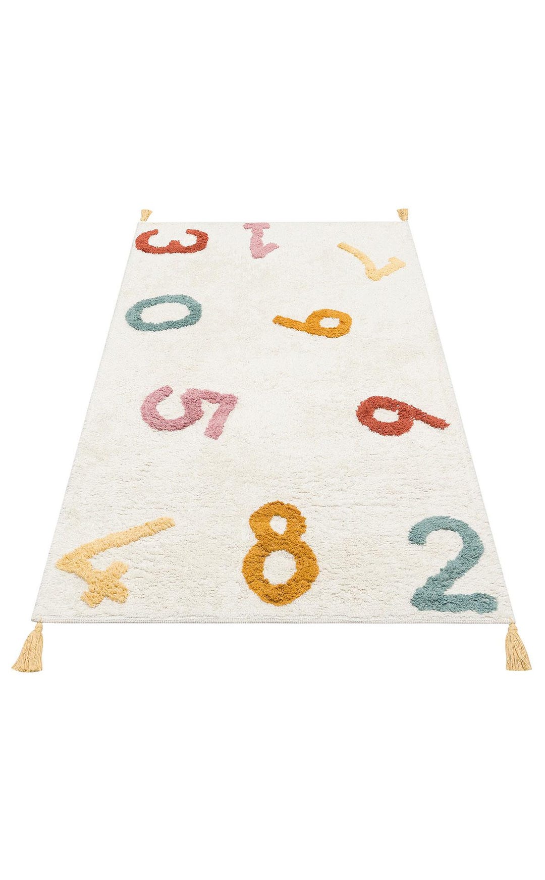 Colorful Numbers Educational Rug – %100 Natural Cotton Soft Washable ...