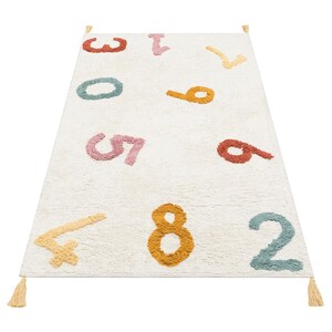 Colorful Numbers Educational Rug – %100 Natural Cotton Soft Washable ...
