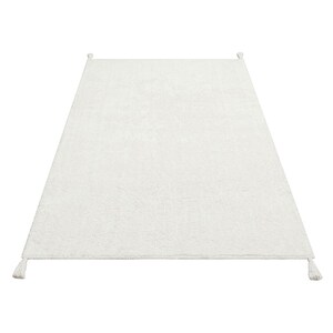 Soft White Cotton Nursery Rug, Minimalist Washable Nursery Carpet, Cozy ...