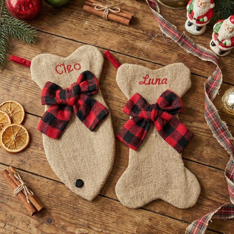 Burlap Dog Stocking - Etsy