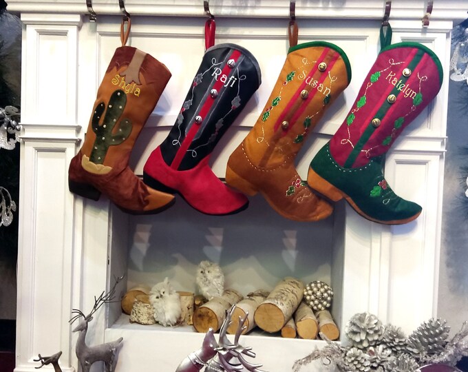 Custom Cowboy Boots Christmas Stockings Country Western | Etsy