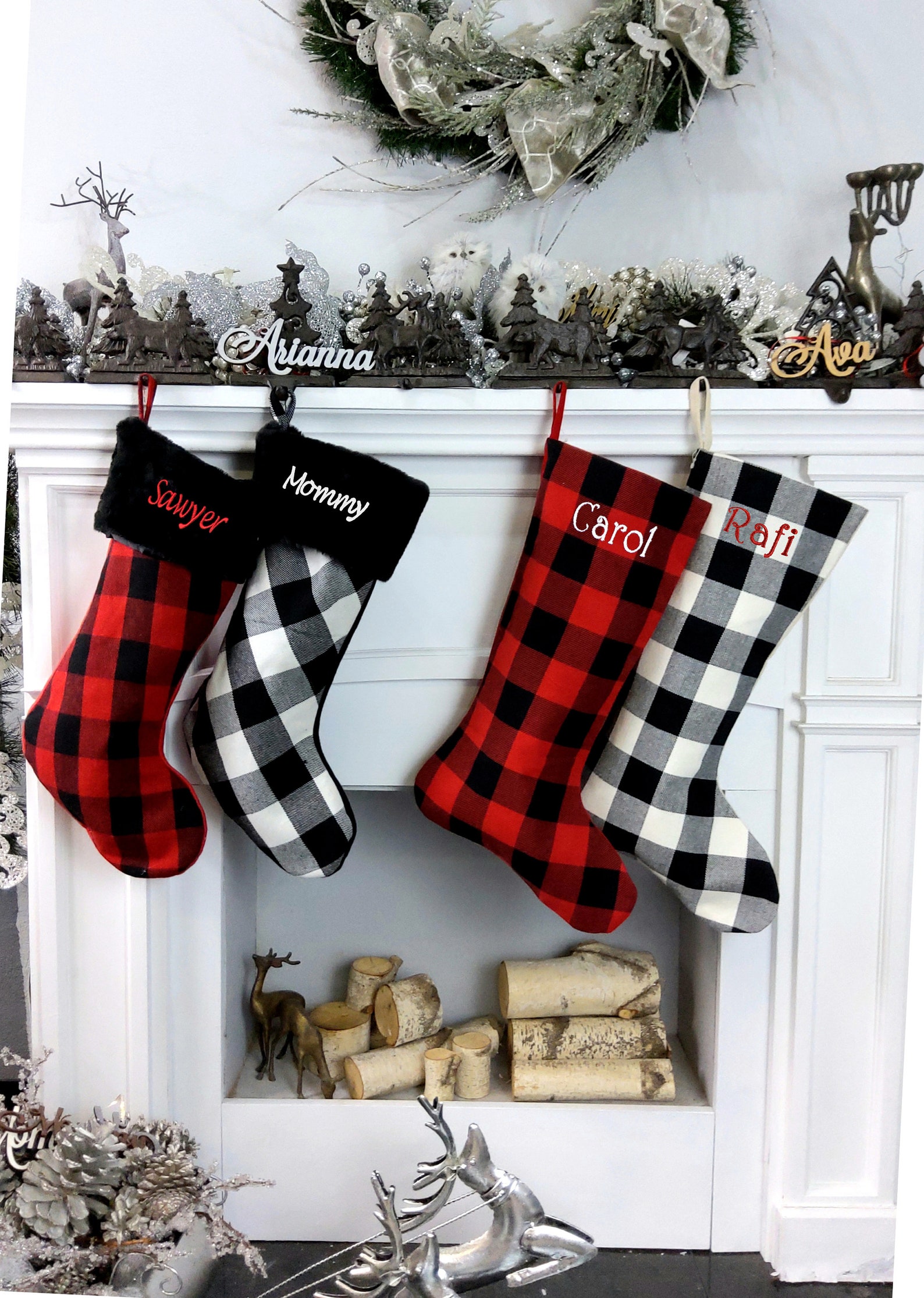 Modern Buffalo Check Plaid Red Grey White Black Farmhouse - Etsy