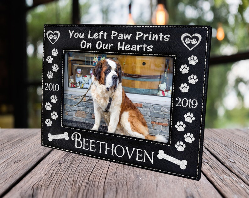 Dog Pet Picture Frame Personalized Engraved Pet Loss In Loving | Etsy