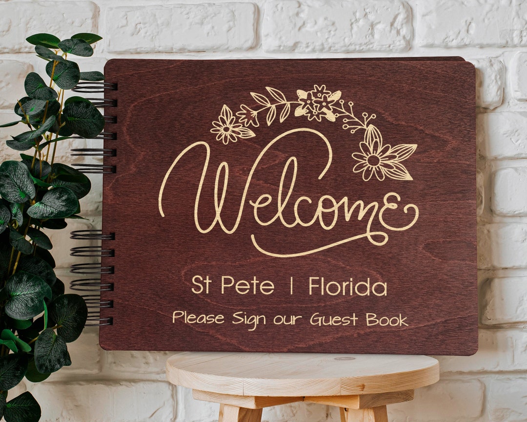 Rustic Floral Vintage Visitor Guest Book: Short Term Rental, Vacation ...