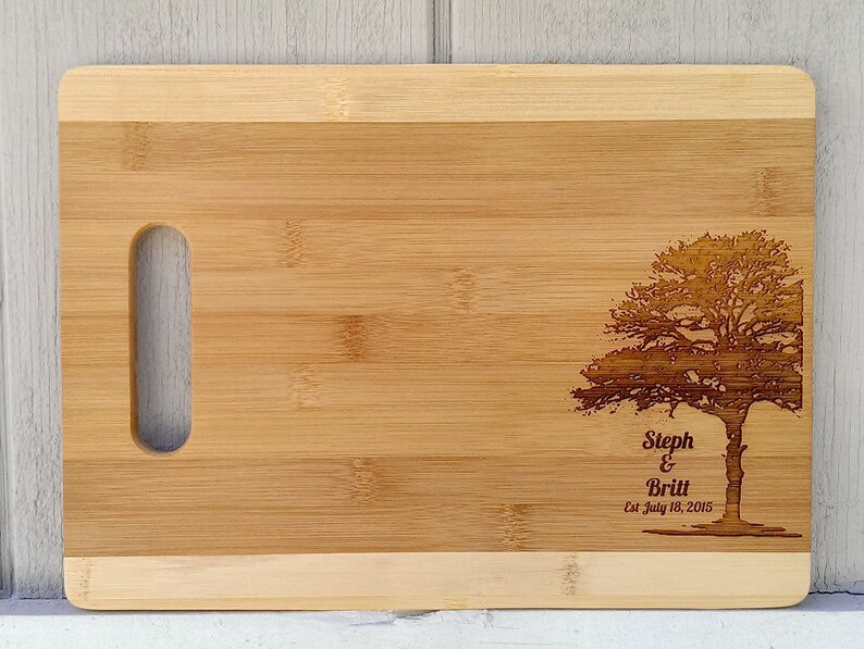 Personalized Tree Design Cutting Board Laser Engraved Bamboo - Etsy