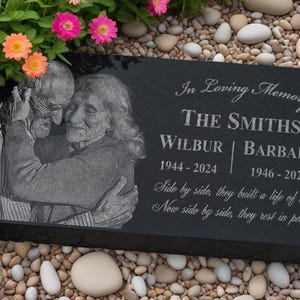 Double Head Stone for Graves | Memorial Garden Stones for Parents ...