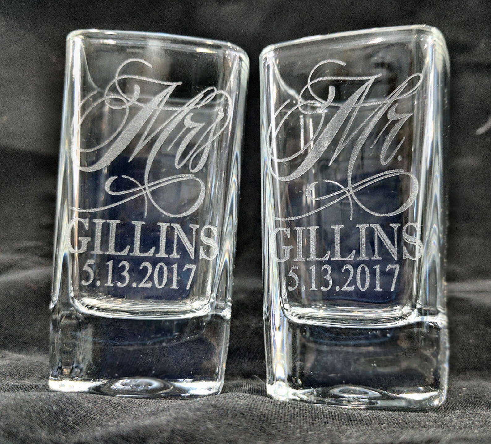 Set of 2 Personalized Wedding Shot Glasses Wedding Gifts Custom ...