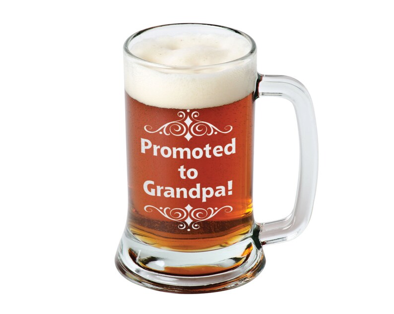 Promoted to GRANDPA PAPA PEPE Beer Mug 16 Oz Engraved - Etsy