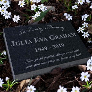 Custom Photo Laser Engraved Granite Headstone | Cemetery Grave Marker ...