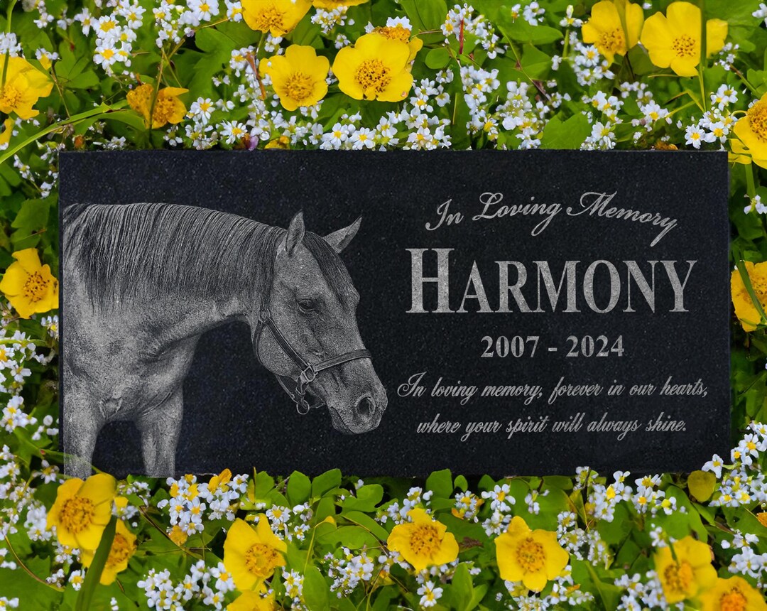 Pet Photo Memorial - in Loving Memory Laser Engraved Grieving Stone ...